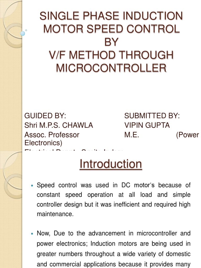 Single Phase Induction Motor Speed Control | PDF | Power Inverter ...