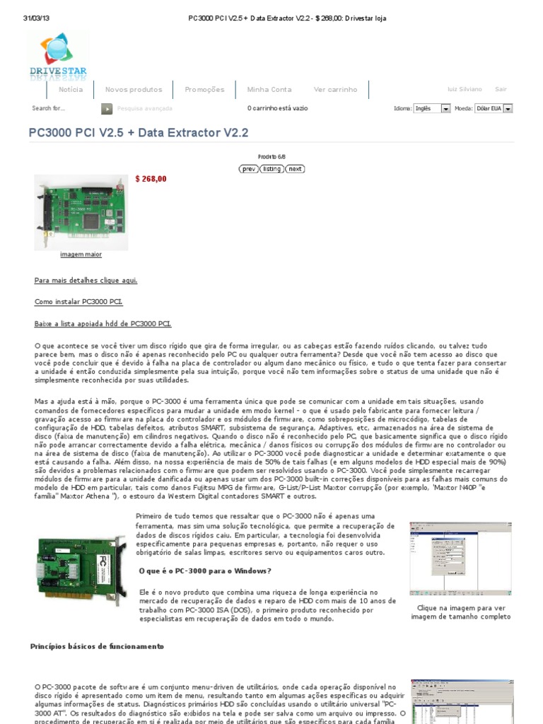 PC3000 PCI V2.5 + Data Extractor V2 | PDF | Drive de disco rígido ...