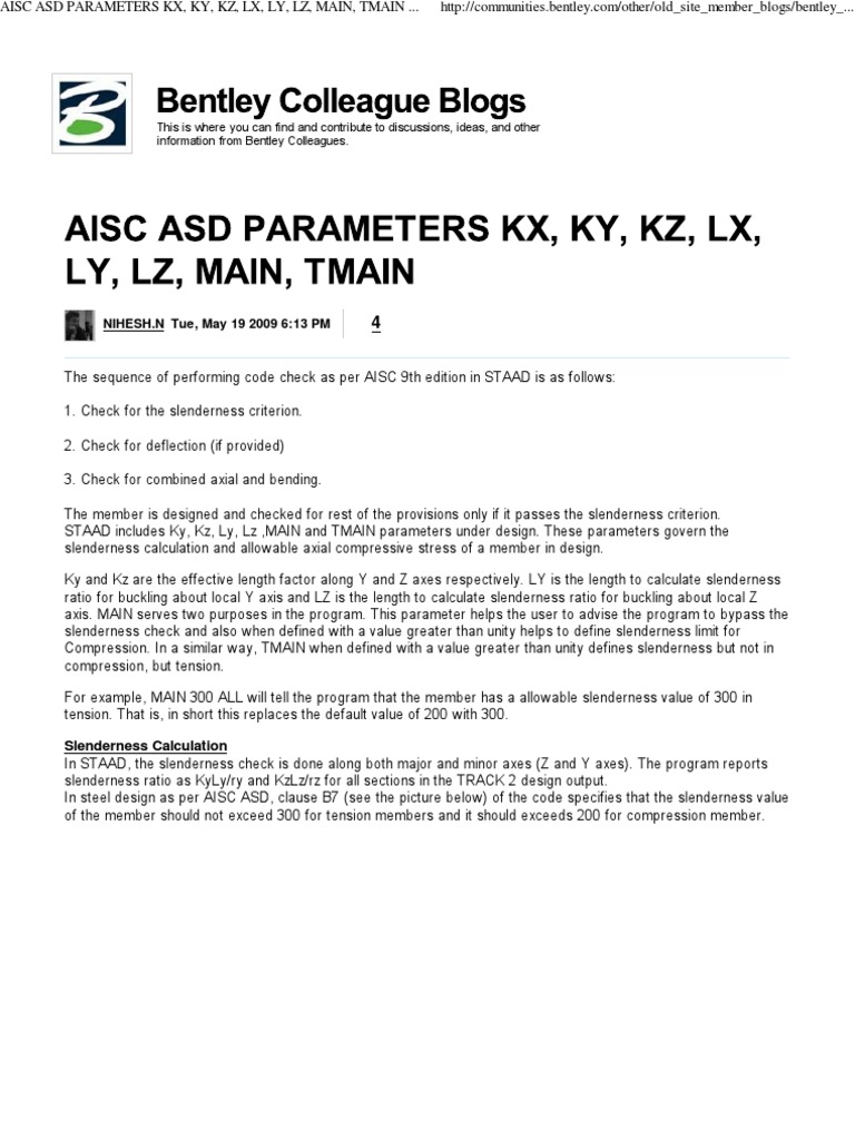 Aisc Asd Parameters KX, Ky,.. | PDF | Buckling | Parameter (Computer ...