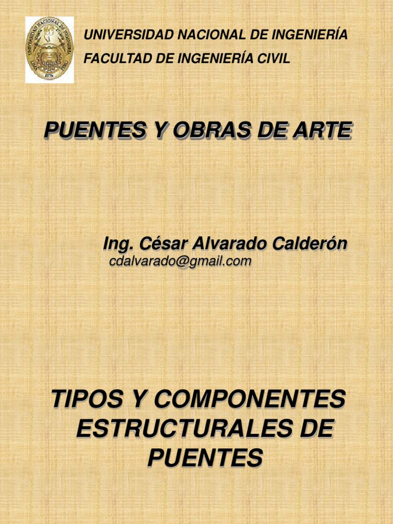 Tipos y Componentes Estructurales | PDF | Fundación (Ingeniería) | Puente