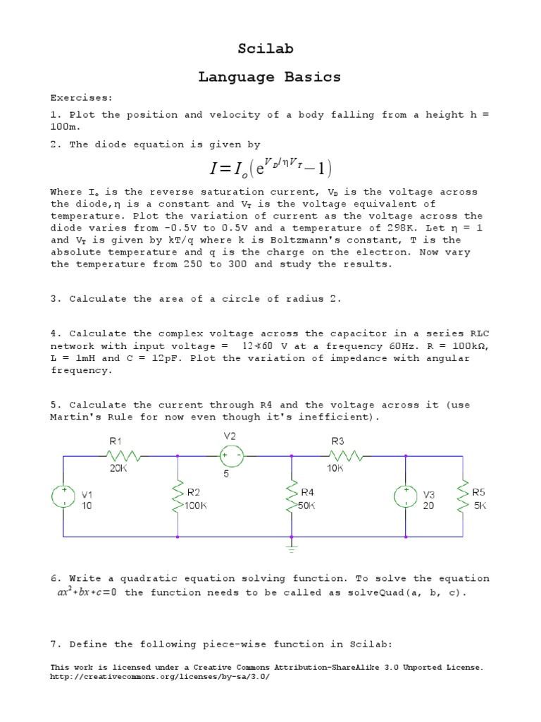 Exercises To Learn Scilab Basics | PDF | Time Complexity | Eigenvalues And Eigenvectors