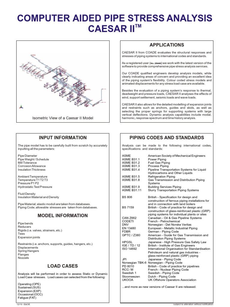 Computer Aided Pipe Stress Analysis | PDF | Pipe (Fluid Conveyance) | Stress (Mechanics)
