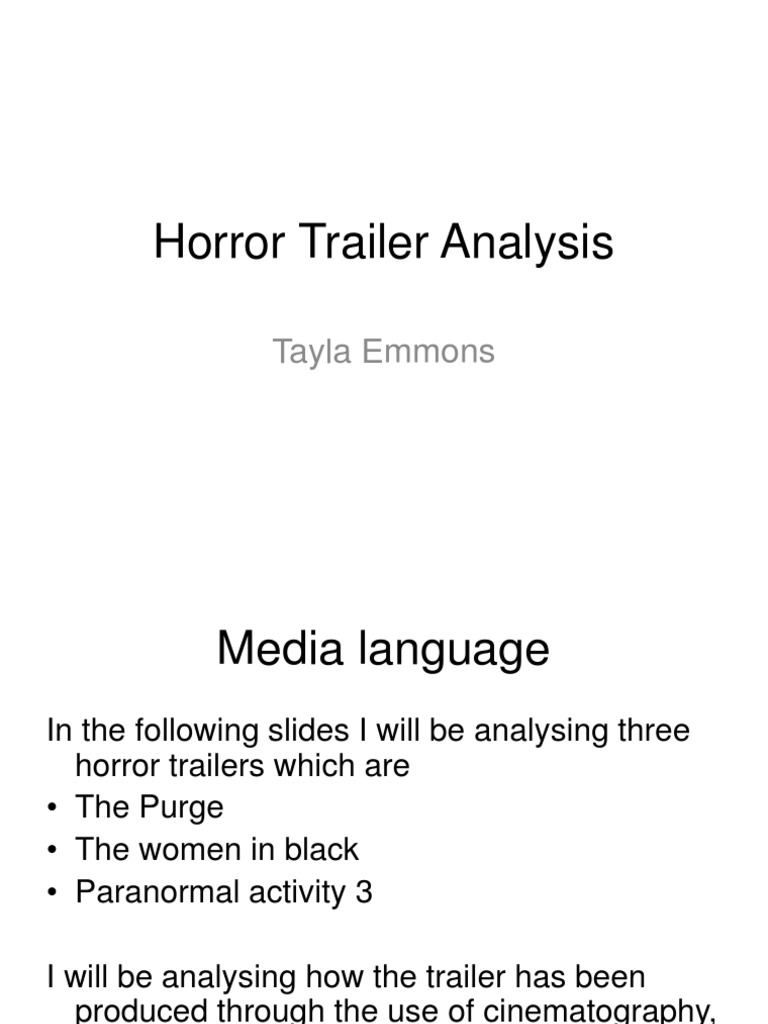 Horror Trailer Analysis | PDF | Horror Films | Entertainment