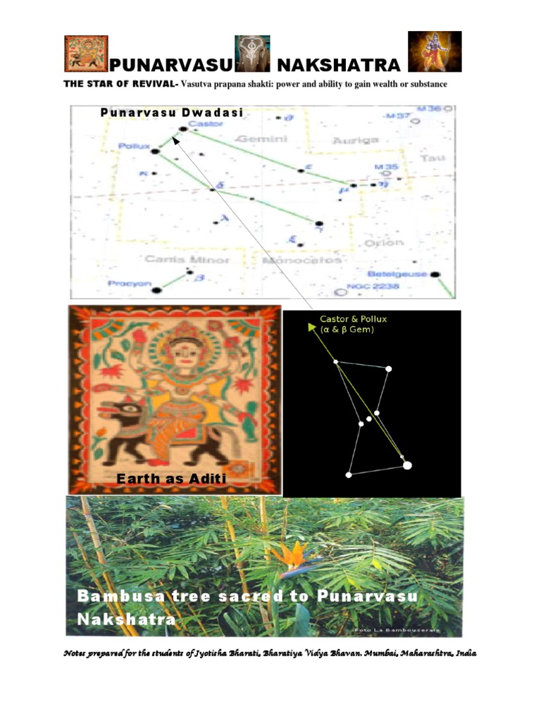 Punarvasu Nakshatra | PDF | Hindu Astrology | Religion And Belief