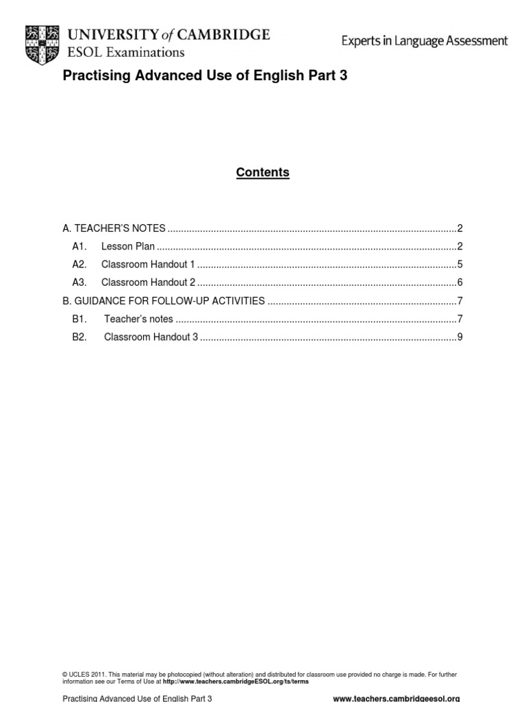 Practising Cae Use of English Part 3 | PDF | Test (Assessment ...