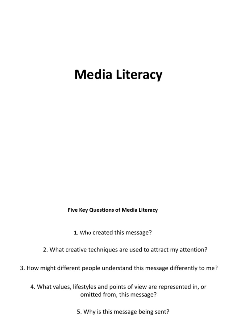 Media Literacy | PDF