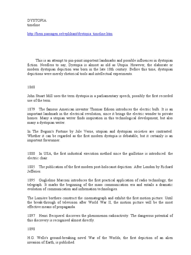 Dystopia | PDF | Dystopia | Utopian And Dystopian Fiction