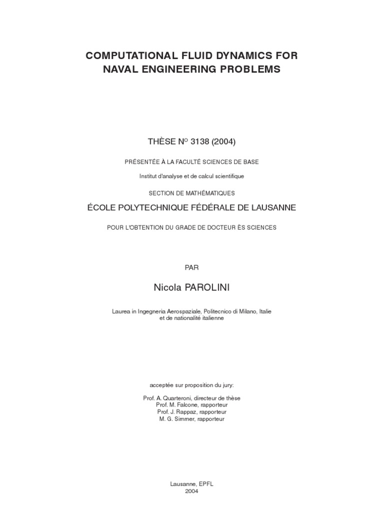 Computational Fluid Dynamics For Naval Engineering Problems | PDF | Navier–Stokes Equations ...