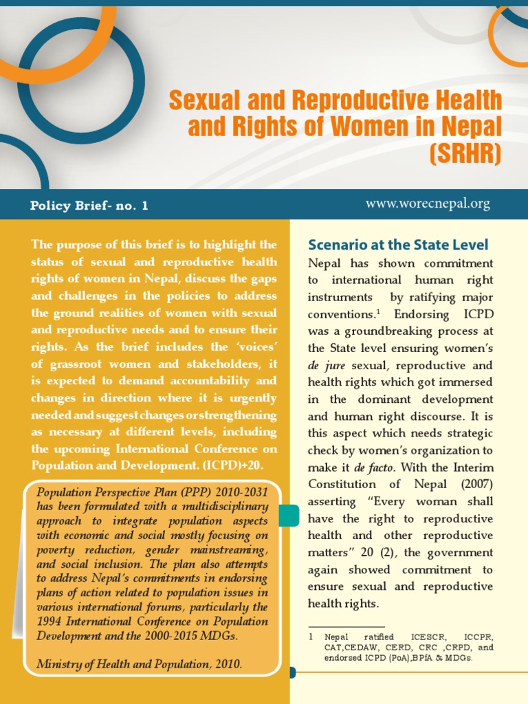 Sexual And Reproductive Health And Rights Of Women In Nepal Srhr