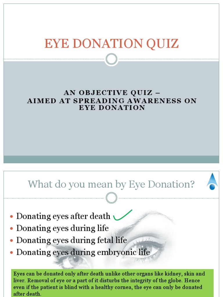 Eye Donation | PDF | Cornea | Health Sciences