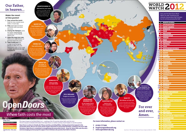 Open Doors-World Watch Map 2012, p1 | PDF | Persecution | North Korea