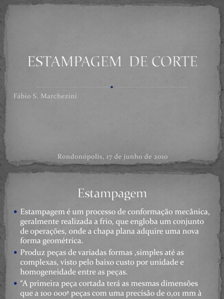 Processo de estampagem: características, cálculos e aplicações | PDF ...