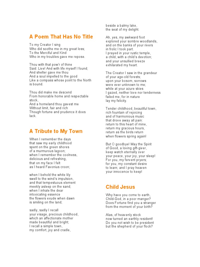 Jose Rizal Poems | PDF | Nature