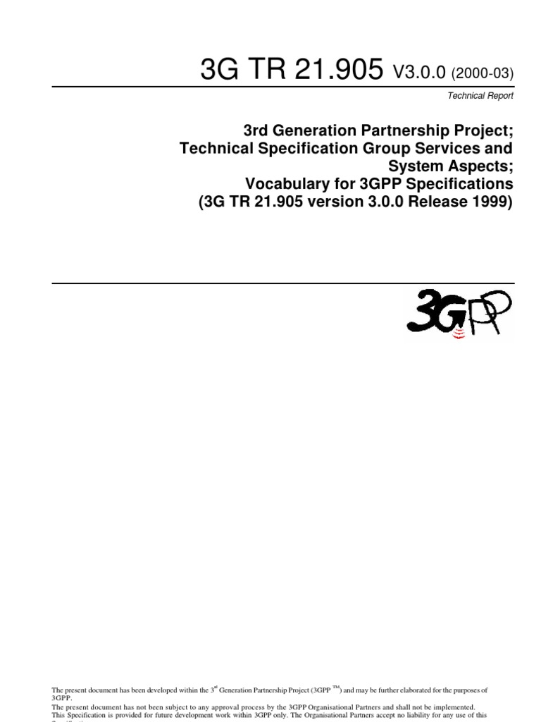 3rd Generation Partnership Project Technical Specification Group ...
