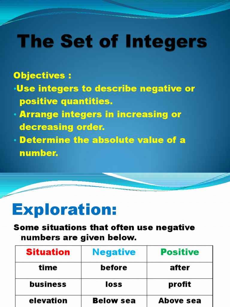 The Set of Integers | PDF | Inequality (Mathematics) | Mathematical ...