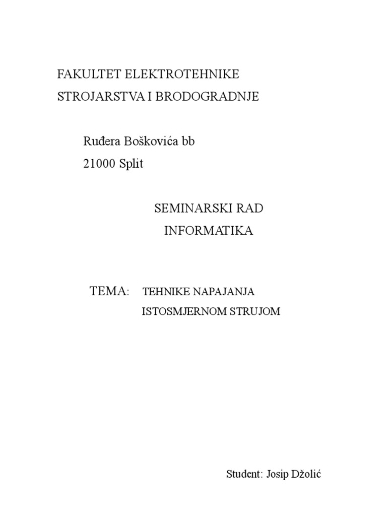 Seminar Ski Rad, Informatika (Word) | PDF