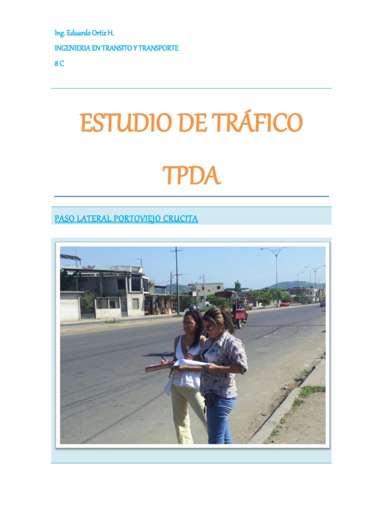 Estudio de Tráfico Tpda | PDF | La carretera | Transporte