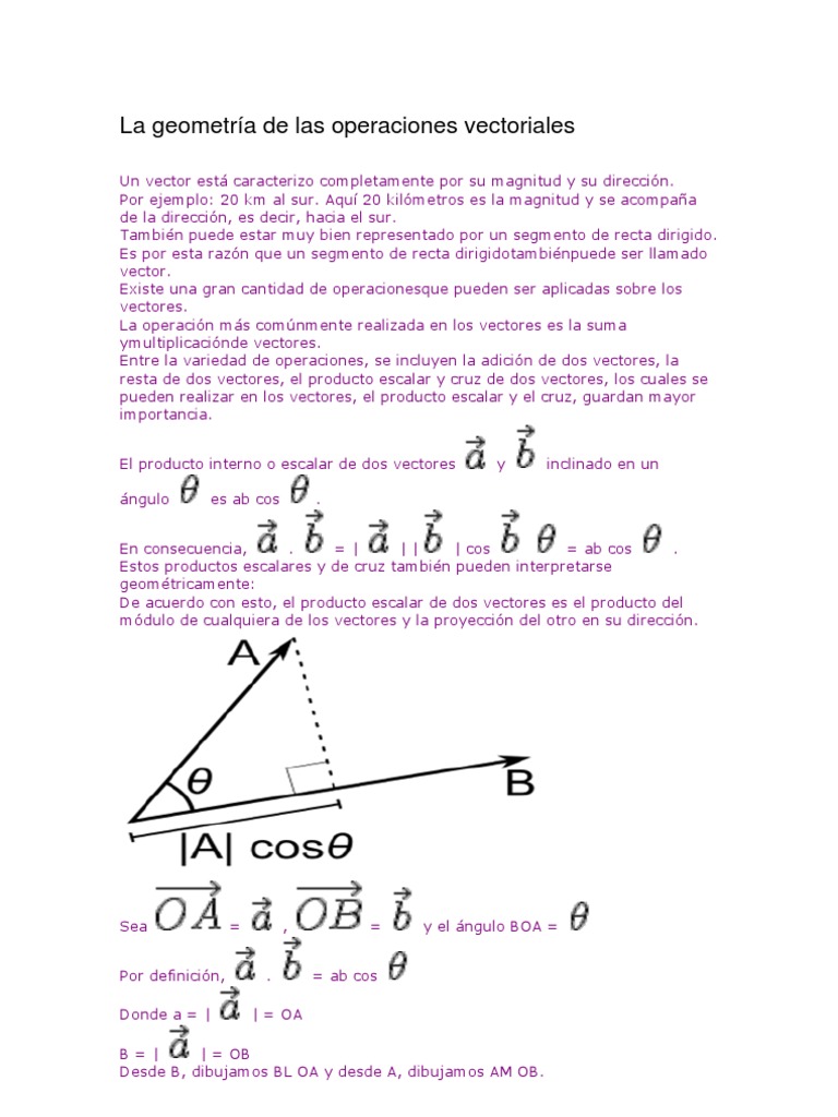 1.3 La Geometría de Las Operaciones Vectoriales | PDF | Vector Euclidiano | Espacio vectorial