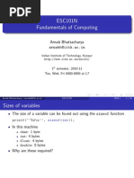 Introduction To: ESC101: Fundamentals of Computing Nisheeth | PDF | Pointer (Computer ...