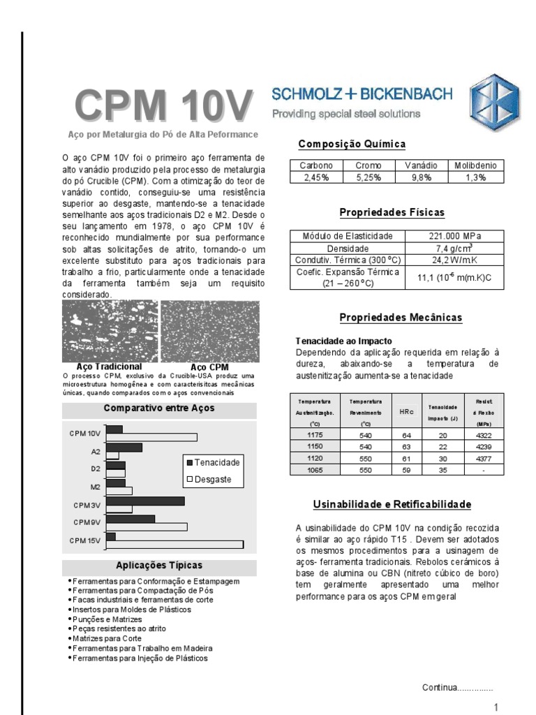 CPM 10V | PDF | Sólidos cristalinos | Aço