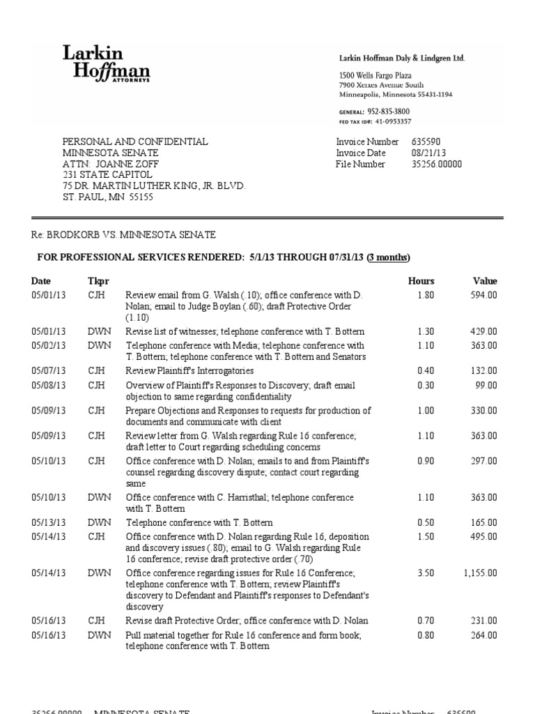 Legal Fees Invoice Rules 9-9-13 | PDF