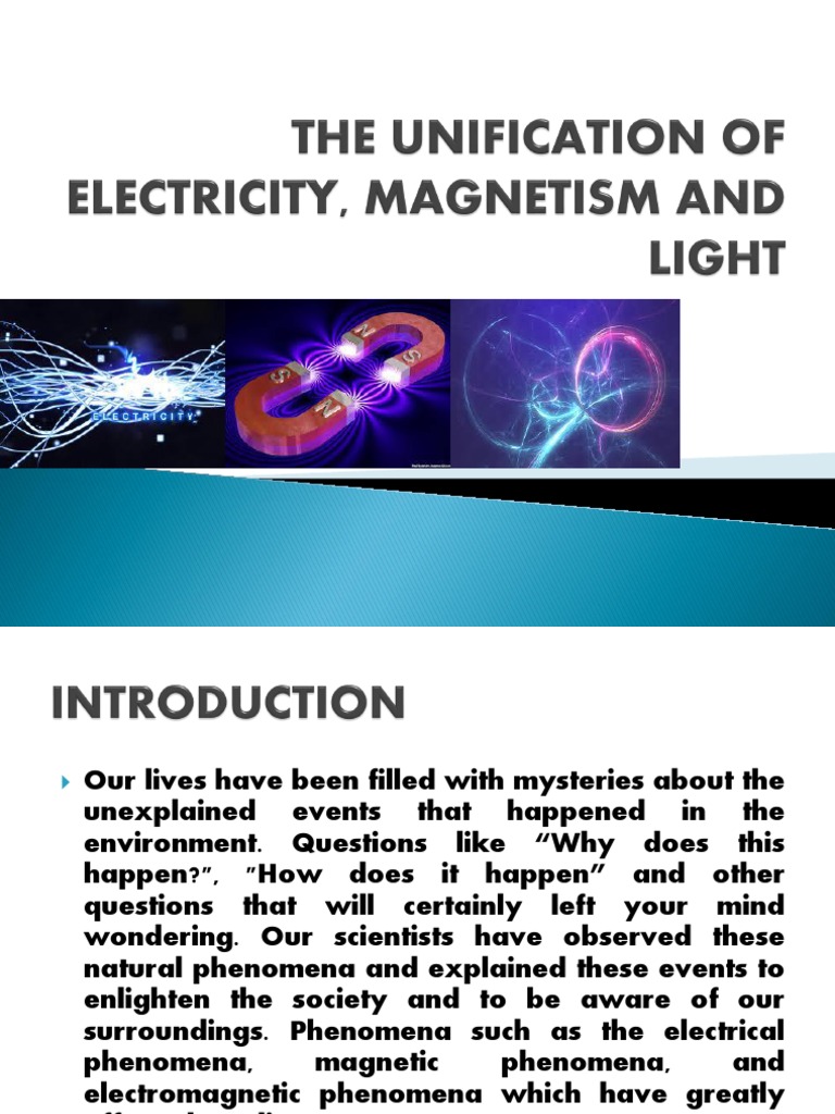The Unification of Electricity, Magnetism and Light | PDF | Electric ...