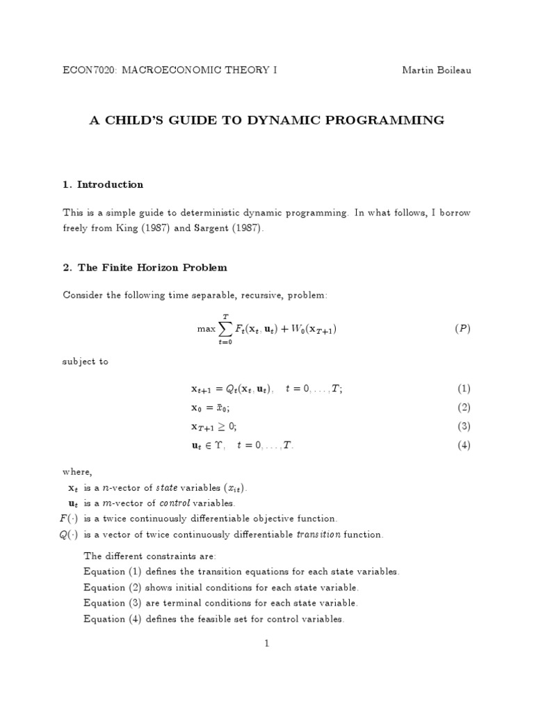 A Child's Guide To Dynamic Programming | PDF | Operations Research ...