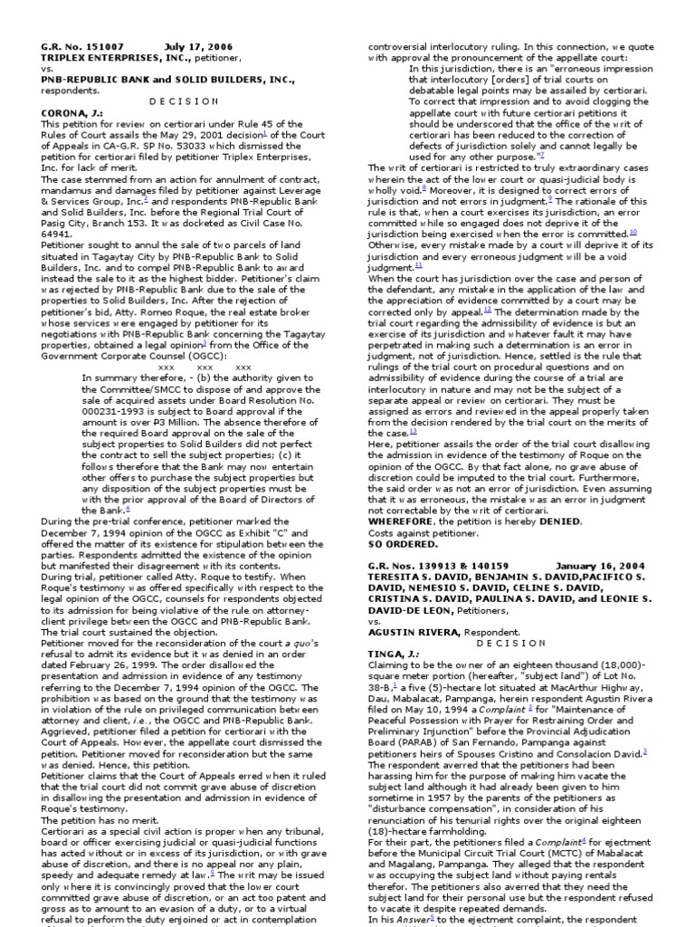 Rule 65 Full Text (1) | Writ Of Prohibition | Certiorari