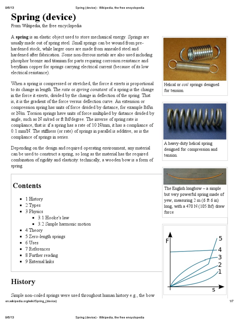 Spring (Device) | PDF | Mechanical Engineering | Physics