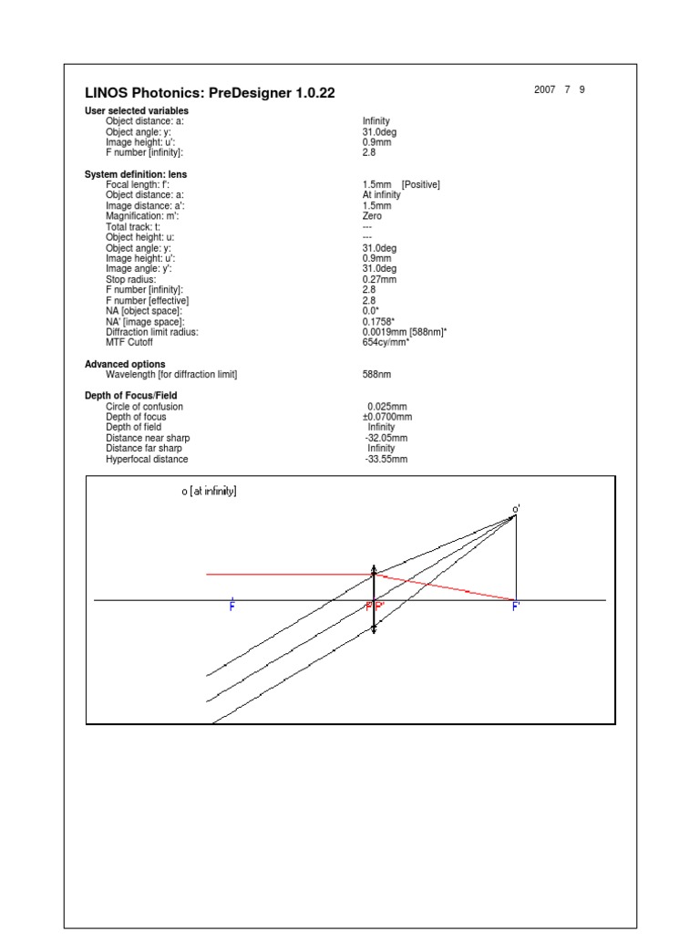 VGA Sensor System Parameters | PDF