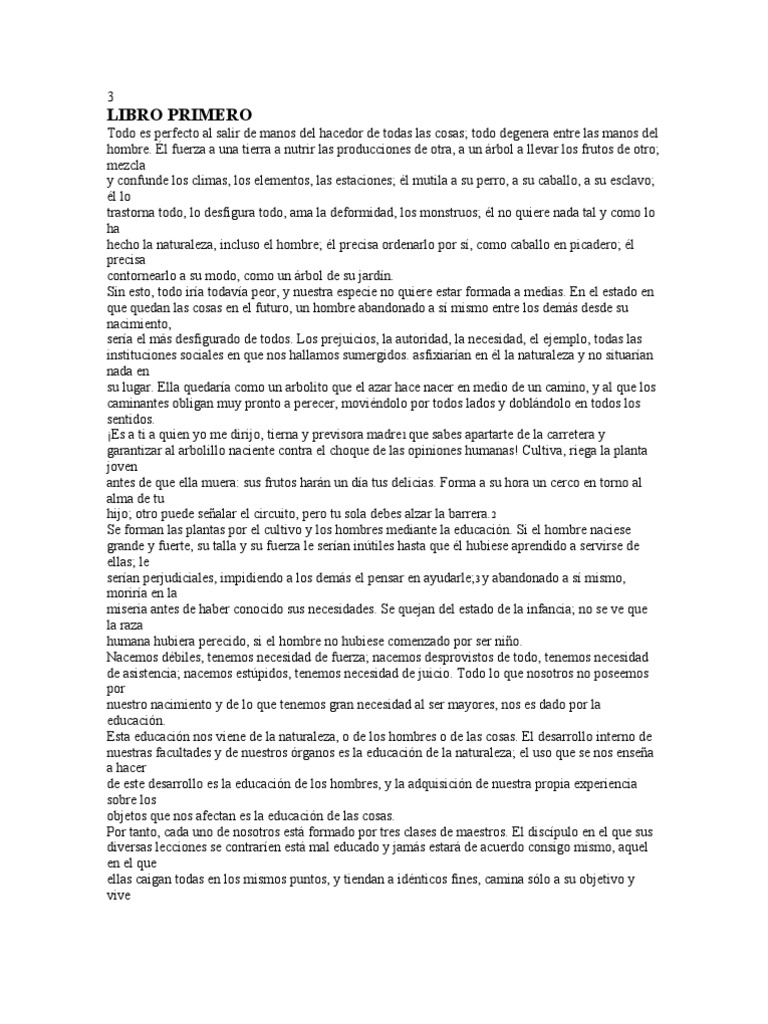 El Emilio | PDF | Emile, o sobre educación | Ciudadanía