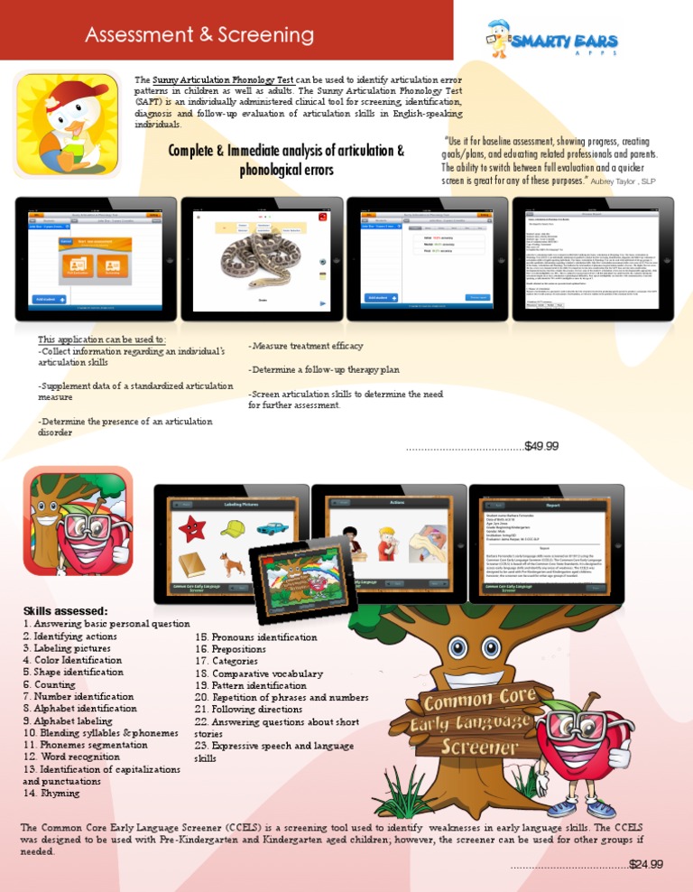 Apps For Assessment and Screening - Speech and Language | PDF | Self ...