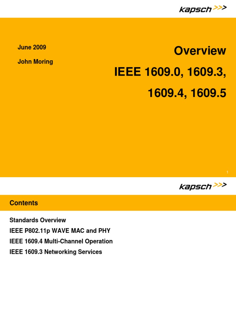 1609 Overview 090617 | PDF | Internet Protocols | Ieee 802.11