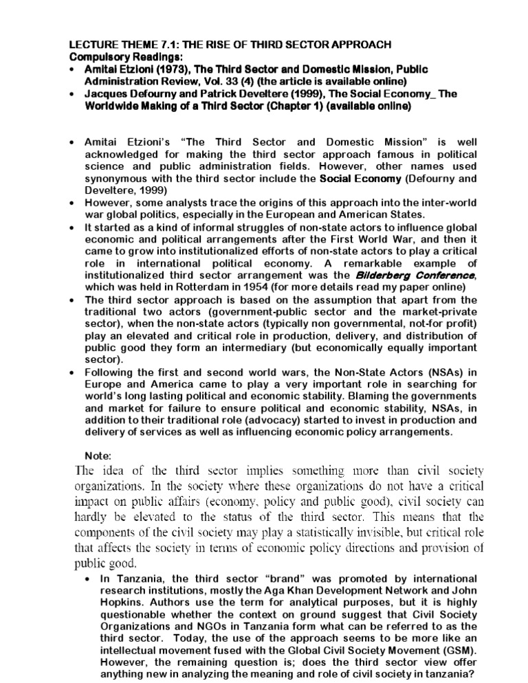 The Third Sector Approach Explained | PDF | Non Governmental ...