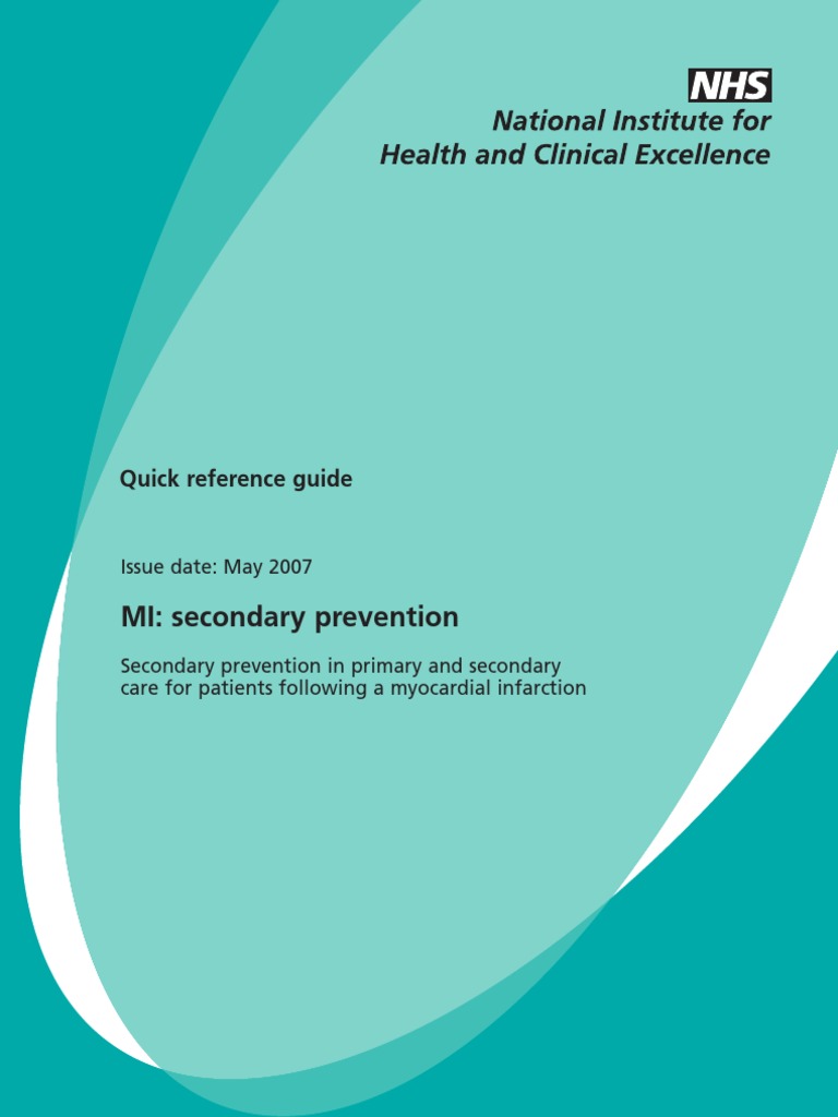 Nice guideline..MI Secodary Prevention | PDF | Myocardial Infarction ...