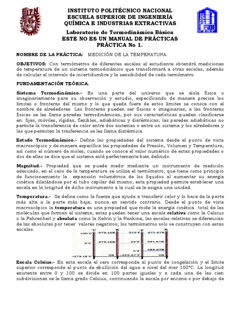 Termo Practica 1 | PDF | Celsius | Fahrenheit
