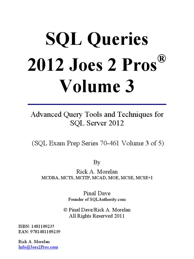 SQLQueries 2012 Vol 3 First 100 Pages | PDF | Database Index ... SQLQueries 2012 Vol 3 First 100 Pages | PDF | Database Index ...