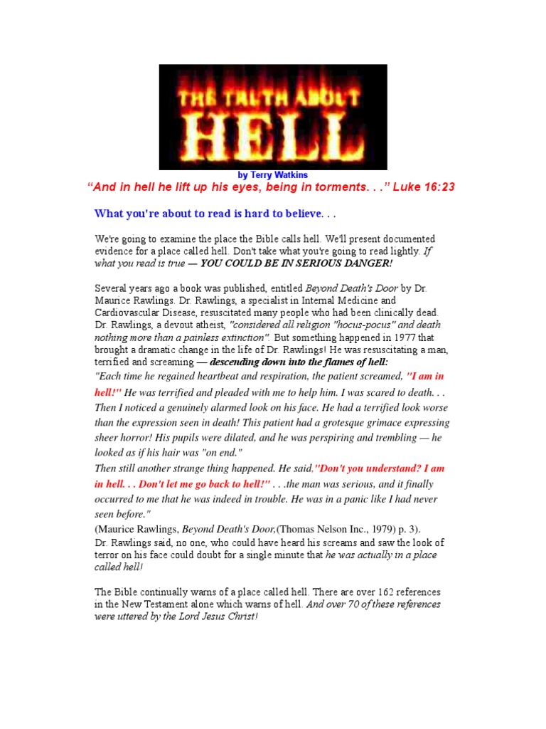 The Truth About Hell | PDF | Hell | Sulfur