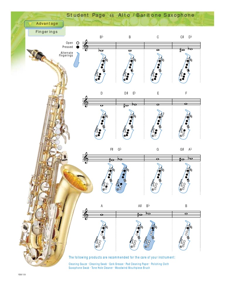 Alto Bari-Sax Fingerings | PDF
