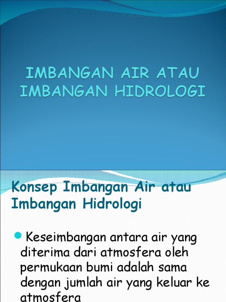 Imbangan Air/ Hidrologi | PDF