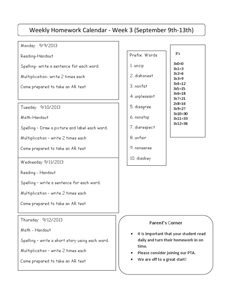 Week 3 Homework Overview | PDF