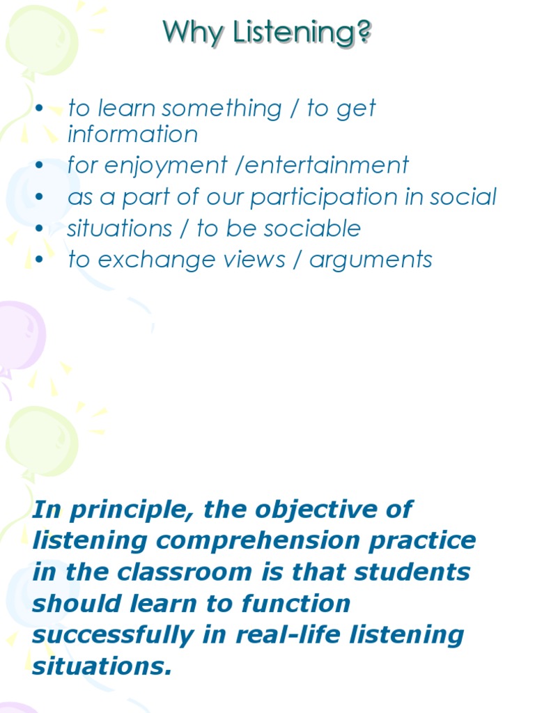 Factors Affecting Listening Skills | PDF | Top Down And Bottom Up ...