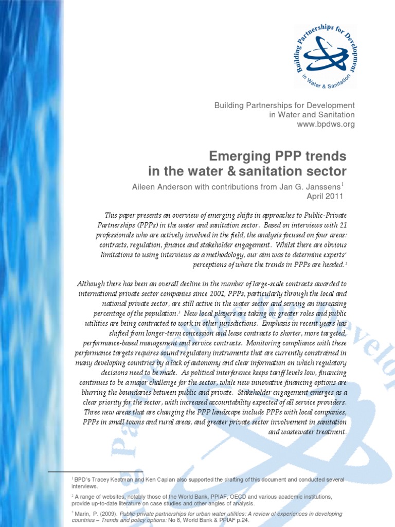PPP Trends in Water and Sanitation - May 11 | PDF | Public–Private ...