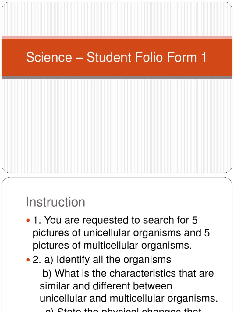 Science - Student Folio Form 1 | PDF | Wellness