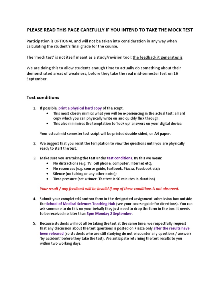 2013 Mock Test Instructions and Script | PDF | Respiratory System ...