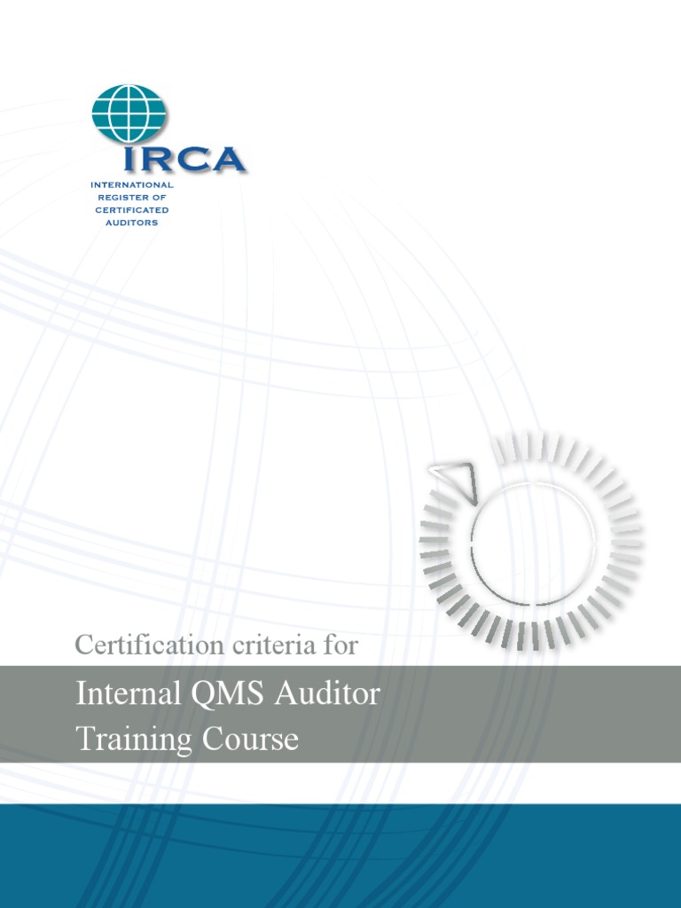 IRCA 2180 - QMS Internal Auditor Feb 2013 | PDF | Iso 9000 | Audit