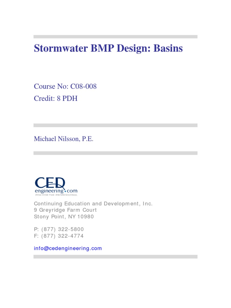 Stormwater BMP Design Guidelines: Basins | PDF | Stormwater | Water ...
