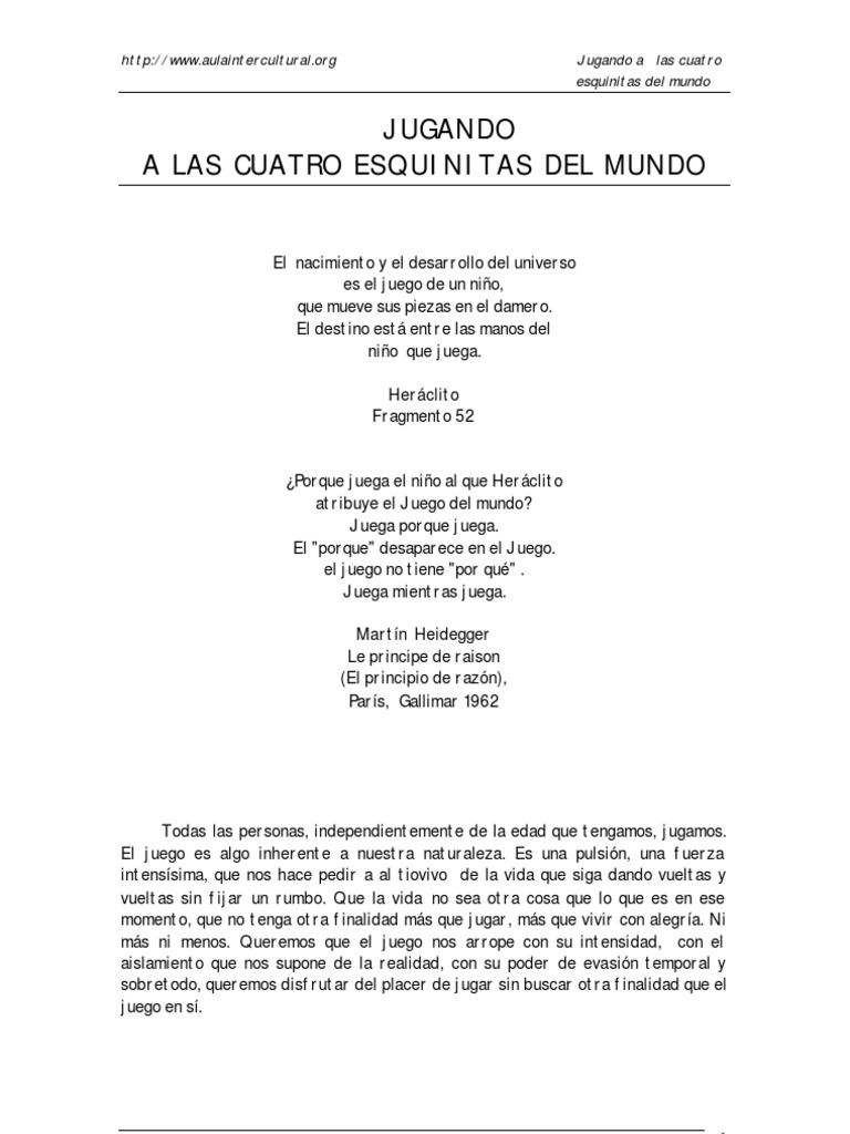 Juego Cuatro Esquinas | PDF | Muñecas | Conocimiento