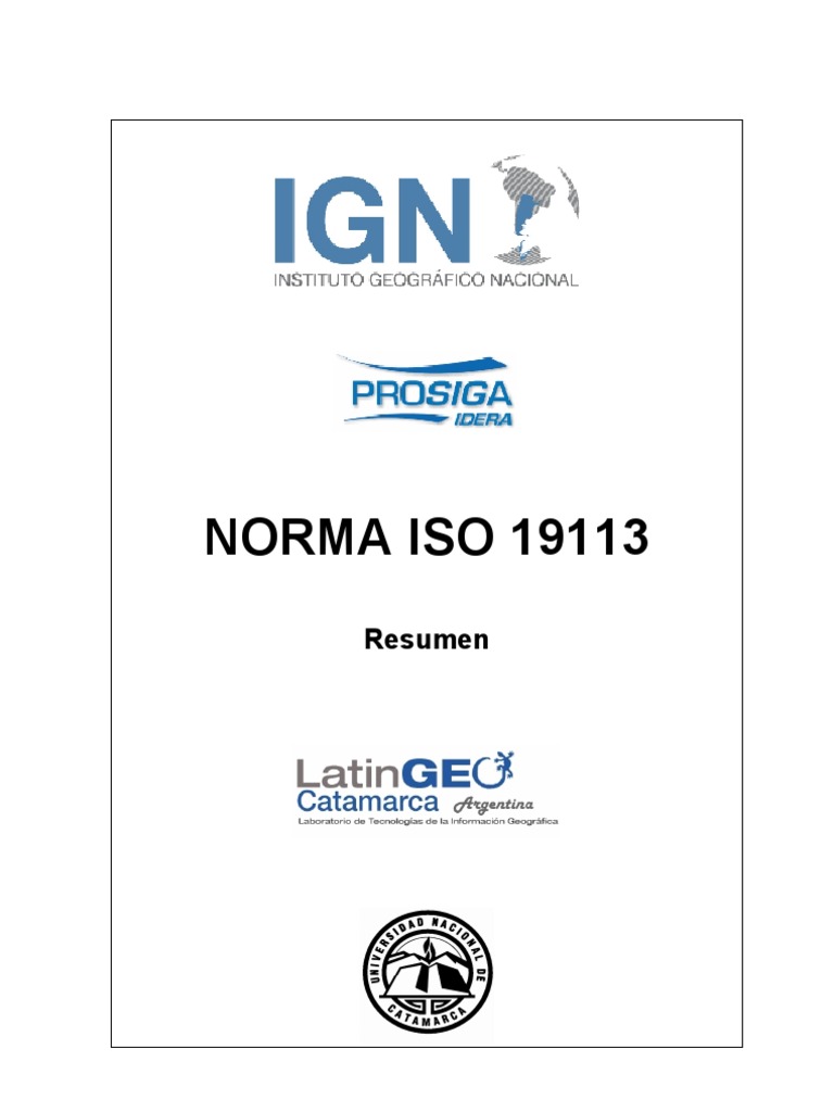 Iso 19113 | PDF | Calidad (comercial) | Información