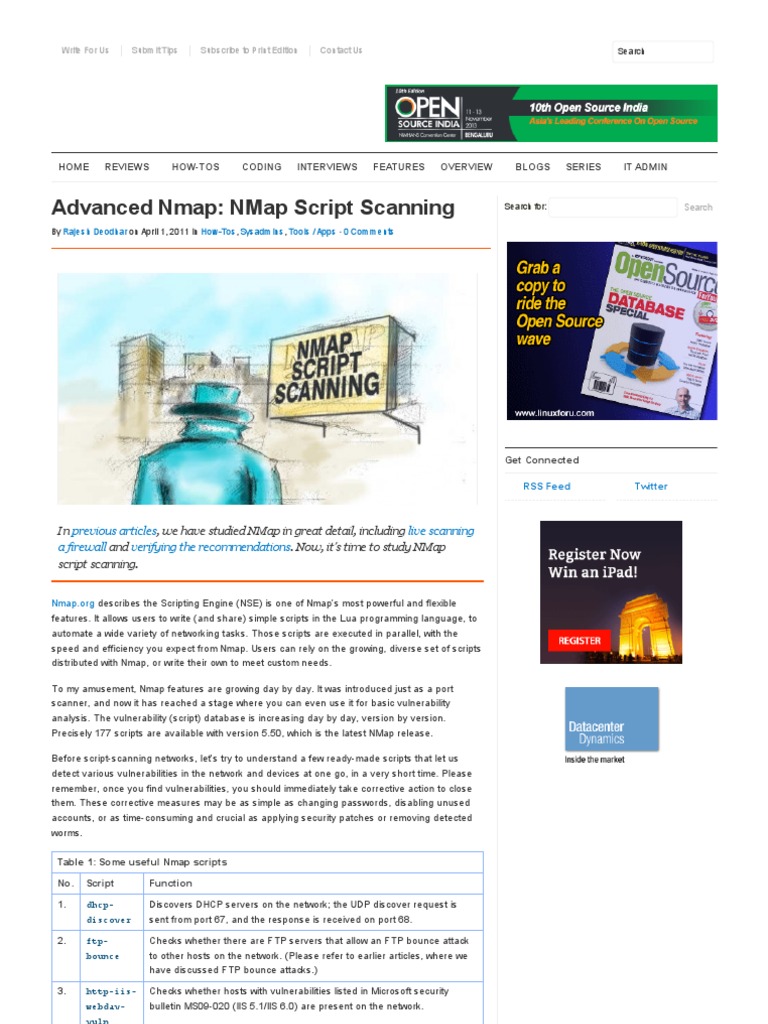 Advanced Nmap Nmap Script Scanning Pdf Port Computer Networking Firewall Computing 2001